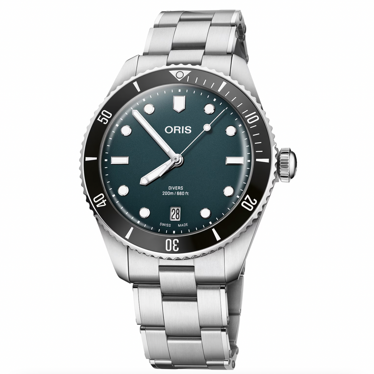 ORIS Divers Date 39mm Mens Watch Blue Interchangeable Strap 01-733-779 ...